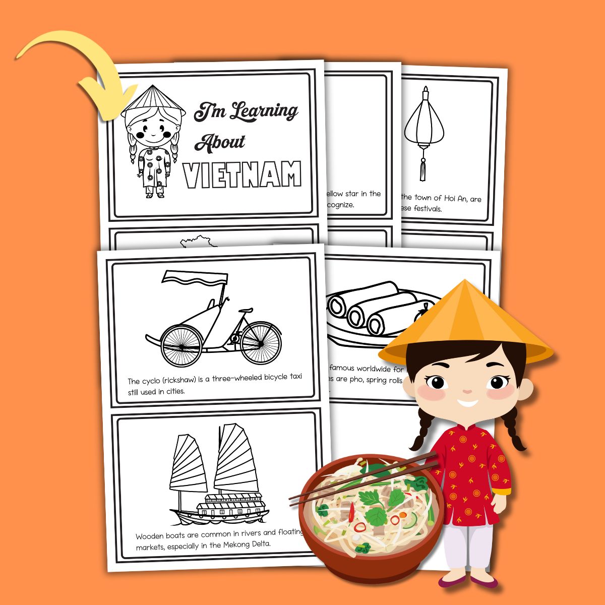 Free Vietnam Country Study Worksheets for Kids - A Toddler With a Pencil