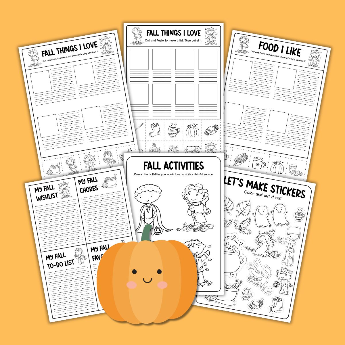 Free Fall Writing List Worksheets for Kids - A Toddler With a Pencil