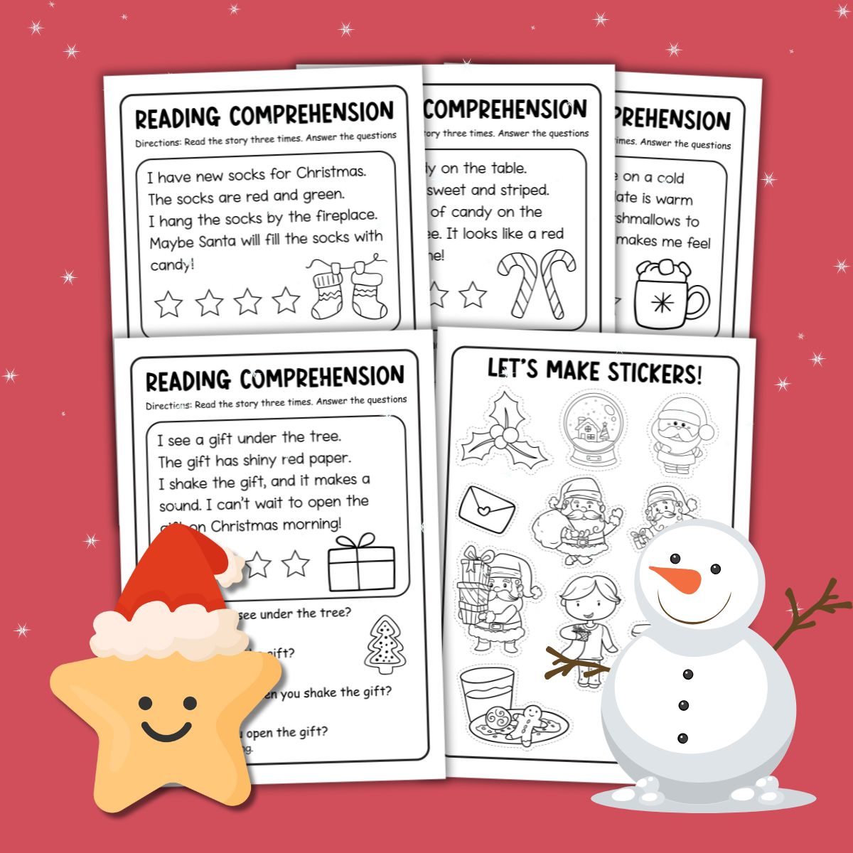 Free Christmas Reading Comprehension Worksheets for Kids - A Toddler ...