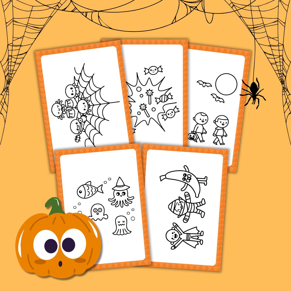 Free Spooky Halloween Coloring Pages for Kids - A Toddler With a Pencil
