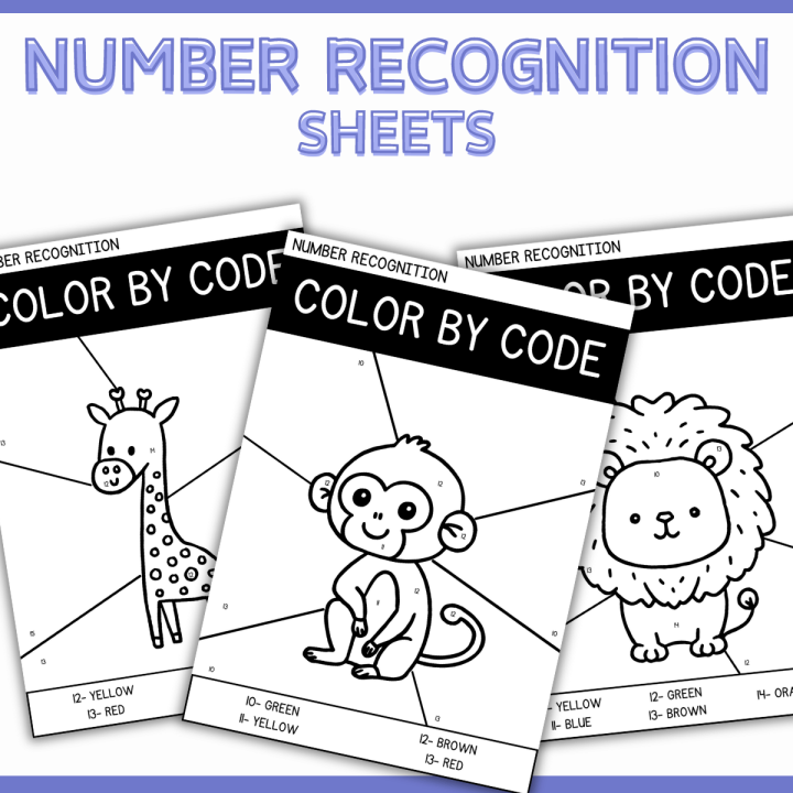 Color by Code Coloring Sheets Pack - A Toddler With a Pencil
