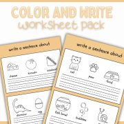 FREE Color and Write Worksheet Pack - A Toddler With a Pencil