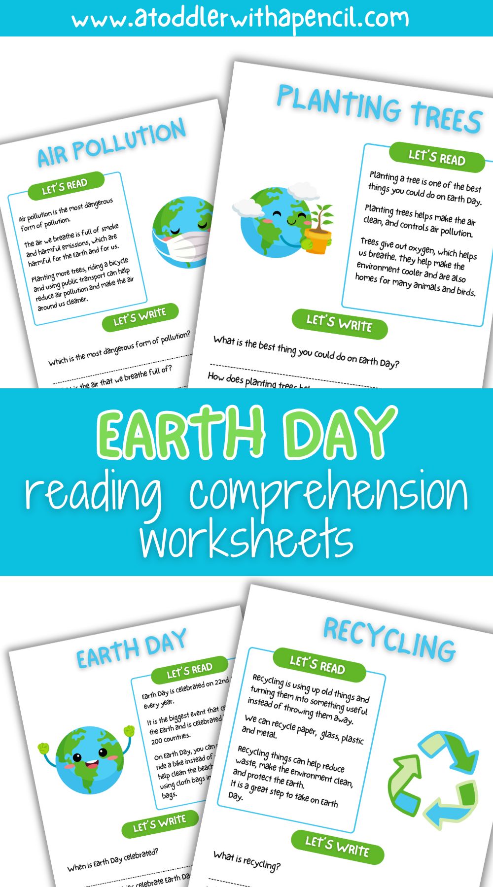 Earth Day Writing Comprehension - A Toddler With a Pencil