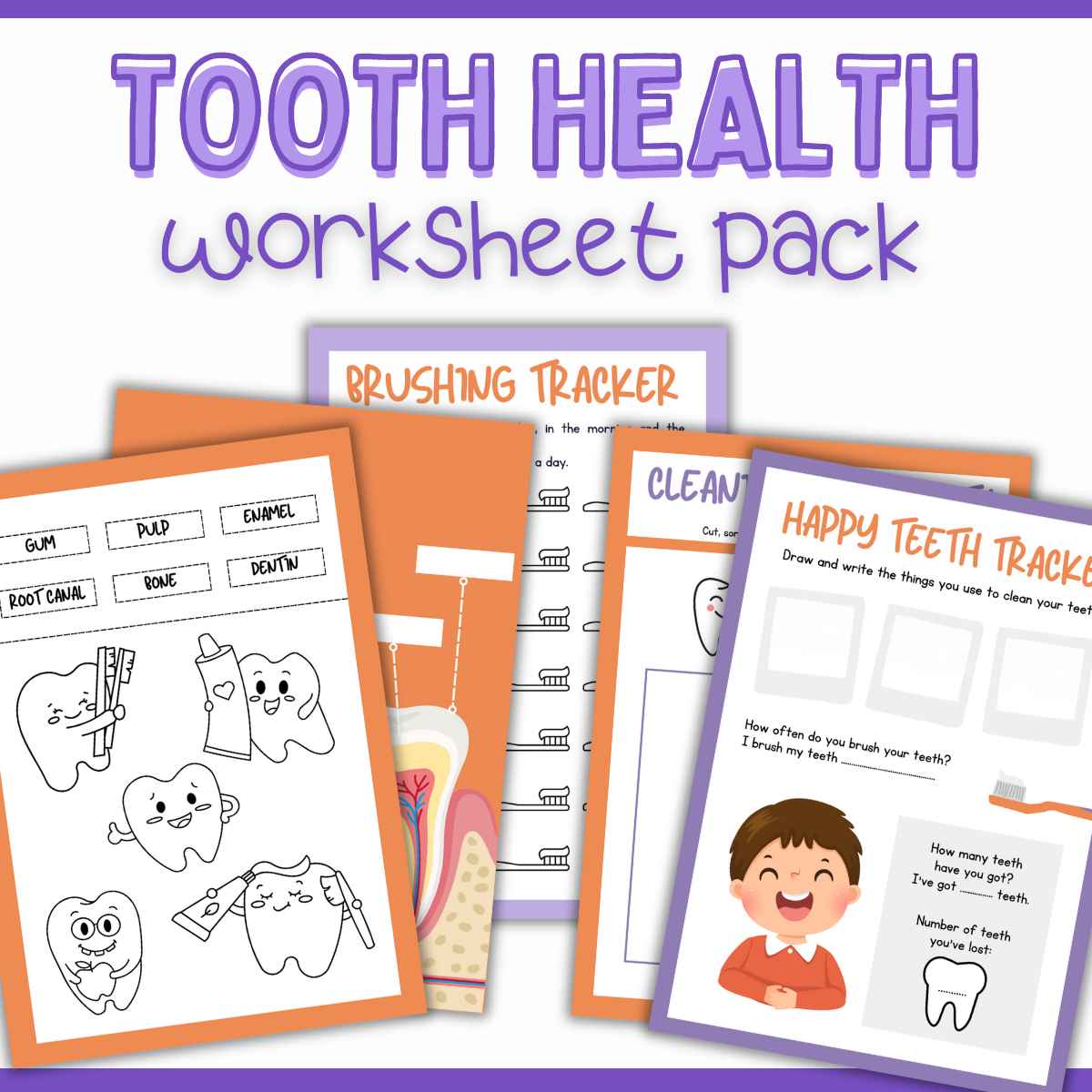 Tooth Health Activity Workbook - A Toddler With a Pencil