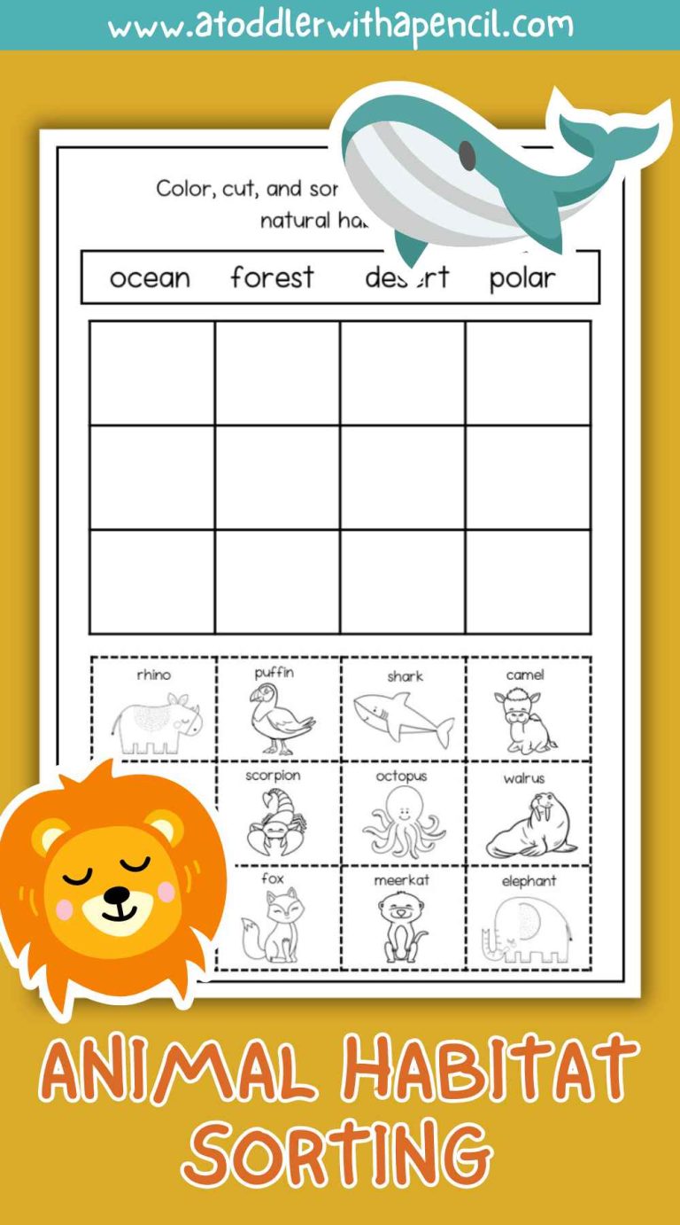 Animal Habitat Sorting Activity - A Toddler With a Pencil