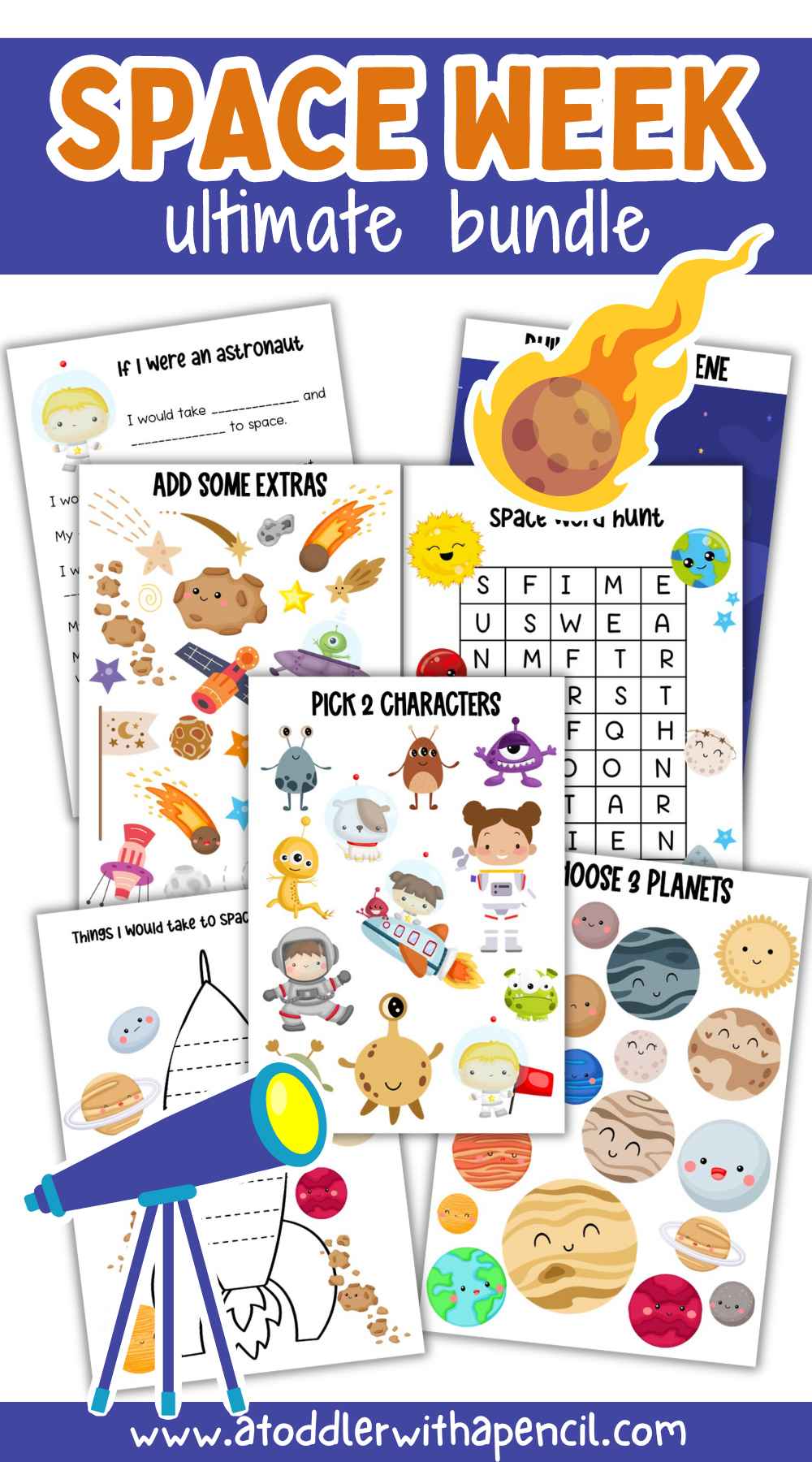 Outer Space Activity Pack - A Toddler With a Pencil