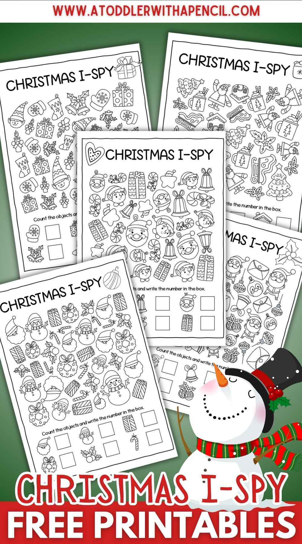 Christmas I-Spy Sheets - A Toddler With a Pencil