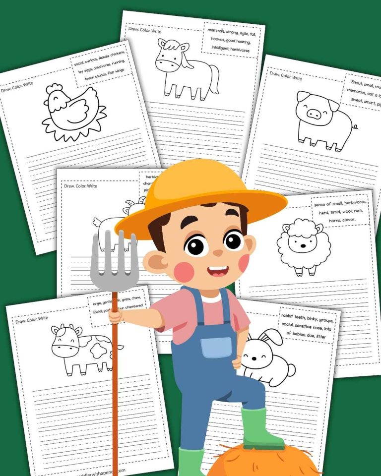Farm Animals Writing Prompts - A Toddler With a Pencil