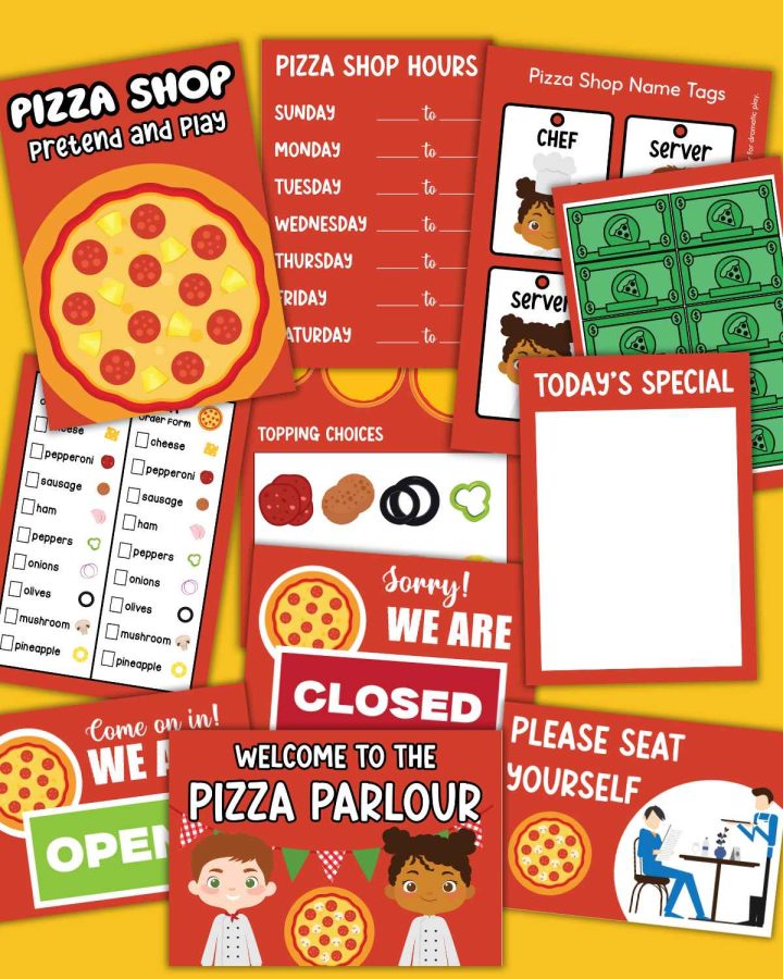 Pizza Shop Dramatic Play Printables - A Toddler With a Pencil