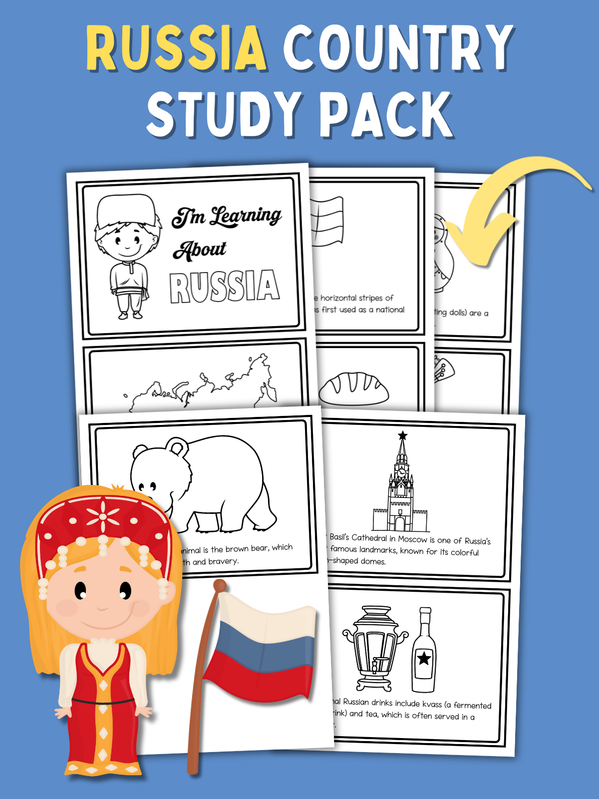 Free Russia Country Study Worksheets for Kids - A Toddler With a Pencil