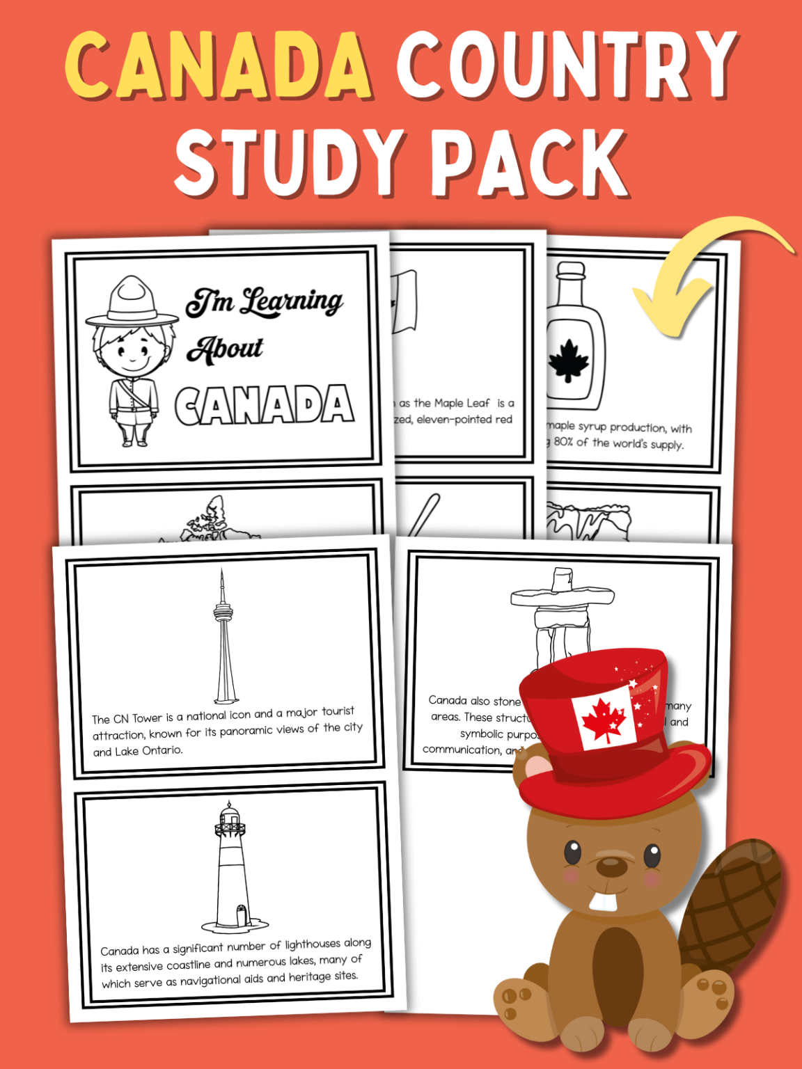 Free Canada Country Study Worksheets for Kids - A Toddler With a Pencil