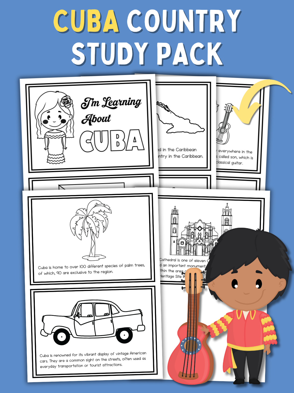 Free Cuba Country Study Worksheets for Kids - A Toddler With a Pencil