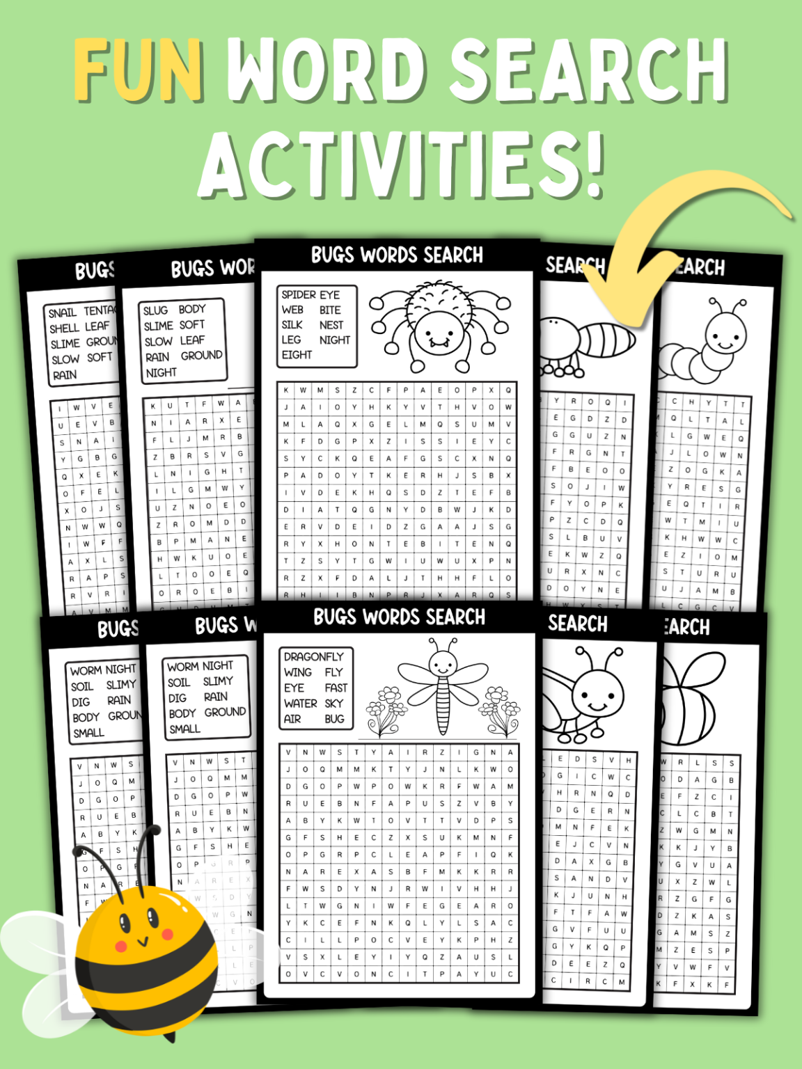 Free Bugs Word Search Printables for Kids - A Toddler With a Pencil