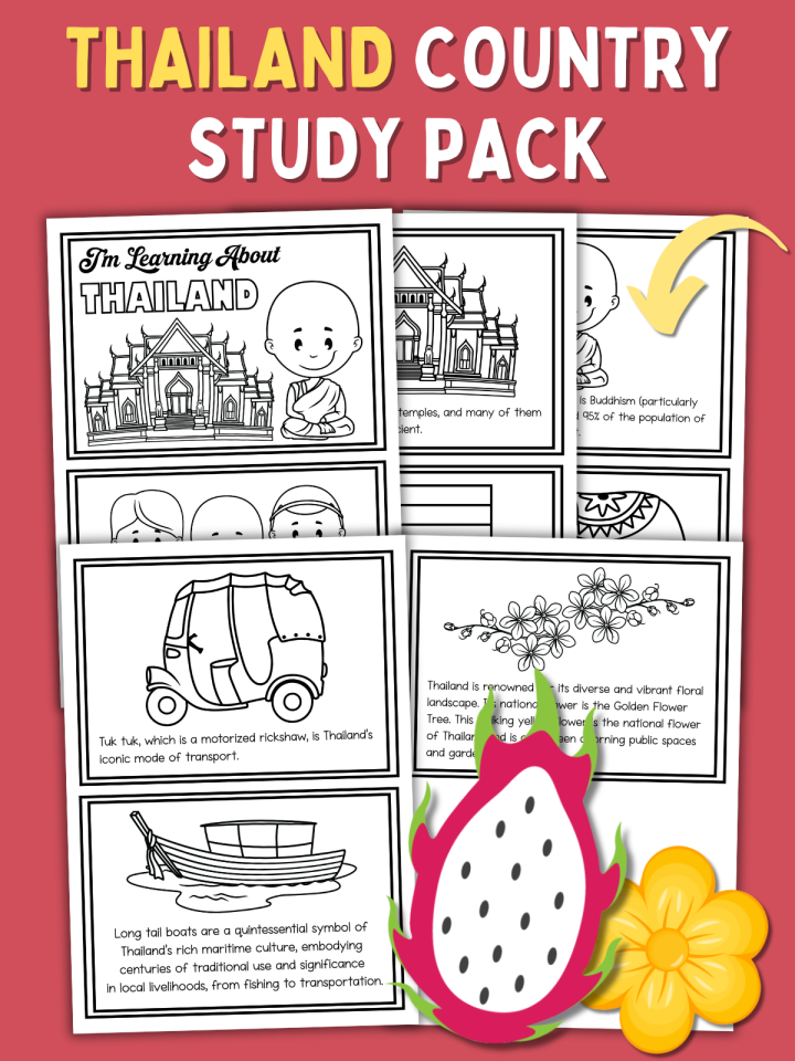 Free Thailand Country Study Worksheets for Kids - A Toddler With a Pencil