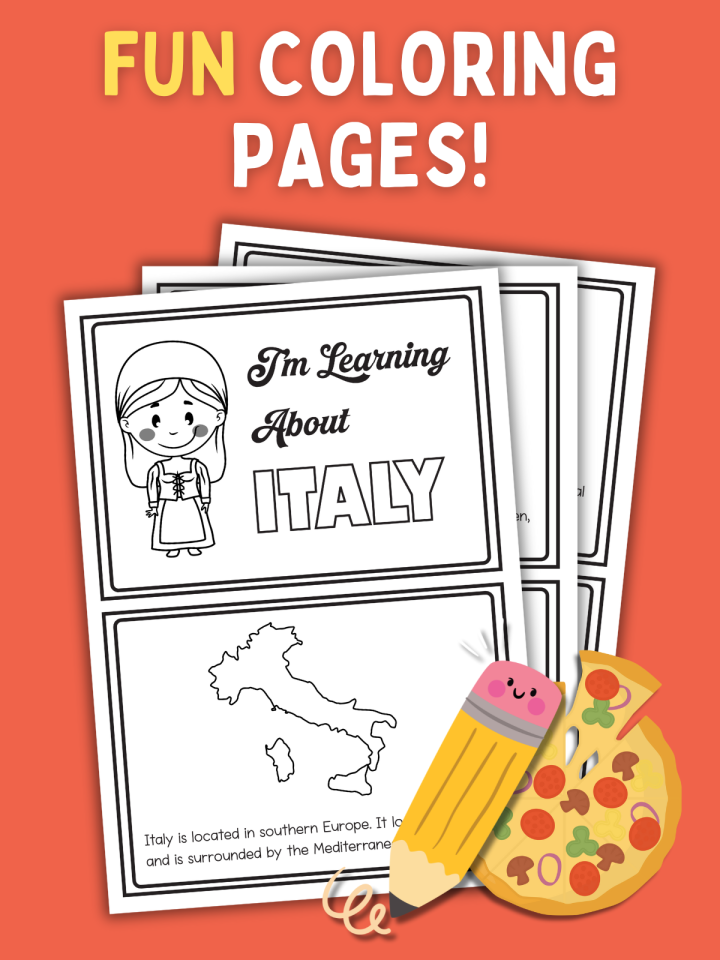 Free Italy Country Study Worksheets for Kids - A Toddler With a Pencil